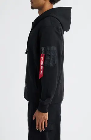 Alpha Industries Utility Pocket Cotton Fleece Zip Hoodie