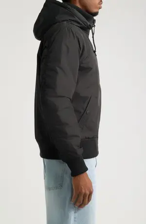 Alpha Industries Hooded Rib Flight Jacket - Black