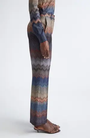 Missoni Stripe Metallic Pleated Trousers