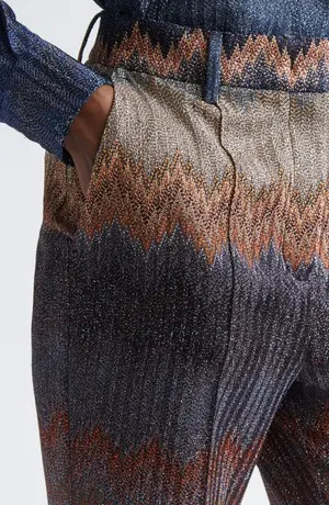 Missoni Stripe Metallic Pleated Trousers