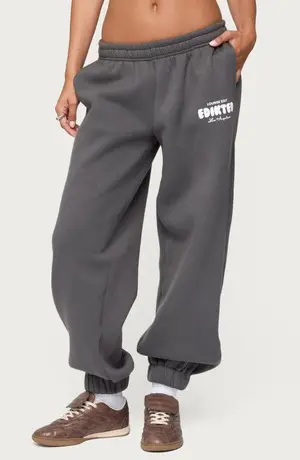 EDIKTED Relaxed Fit Lounge Sweatpants - Dark-gray