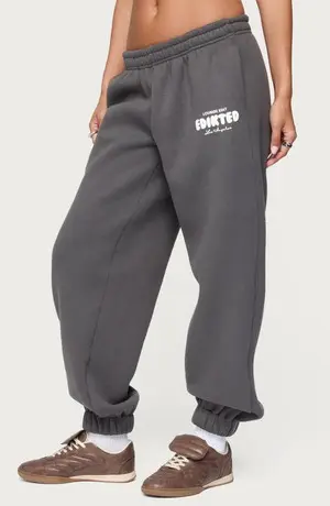 EDIKTED Relaxed Fit Lounge Sweatpants - Dark-gray
