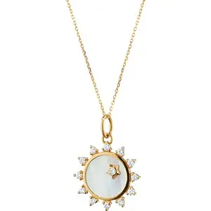 Monica Rich Kosann Mother-of-pearl Sun Pendant Necklace - Gold