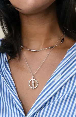 Monica Rich Kosann Points North Geometric Station Necklace - Silver