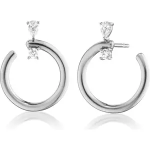 Monica Rich Kosann Medium Galaxy Wrap Hoop Earrings - Silver