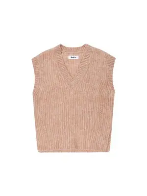 RO&ZO Knit V-neck Sleeveless Vest - Caramel