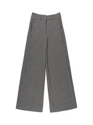 RO&ZO Tailored Wide Leg Houndstooth Trousers