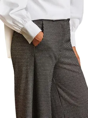 RO&ZO Tailored Wide Leg Houndstooth Trousers