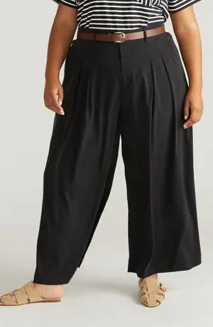 Universal Standard Wide-leg Cupro Pants - Black