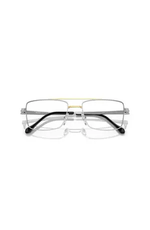 SFEROFLEX 56mm Square Full Rim Eyeglasses - Silver
