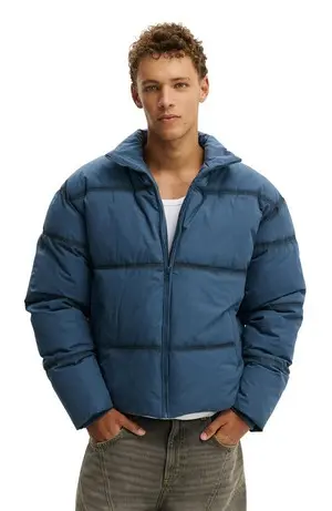 COTTON ON Vermont Puffer Jacket - Smoke Blue