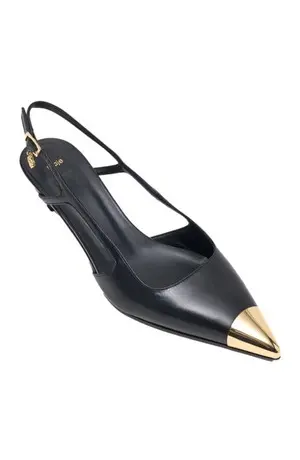 Maje Smooth Leather Slingback Pumps