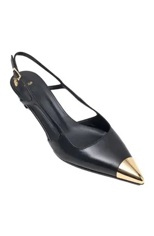 Maje Smooth Leather Slingback Pumps
