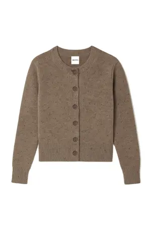 VIR VITA Cashmere Button-up Cardigan - Walnut