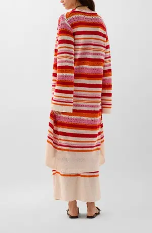 SCALPERS Striped Crochet Cardigan