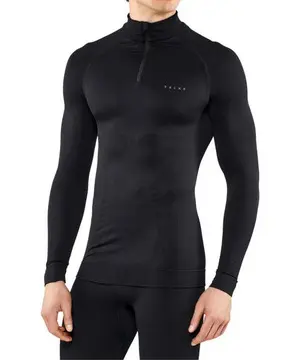 Falke Maximum Warm Zip Base Layer Top - Black