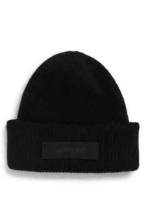 Jacquemus Le Bonnet Grosgrain Alpaca And Wool-blend Beanie - Black 990
