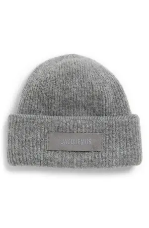 Jacquemus Le Bonnet Grosgrain Alpaca And Wool-blend Beanie - Dark Grey 970