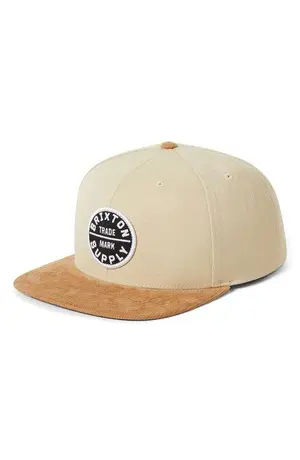 Brixton Oath Iii Snapback Twill Baseball Cap - Sand/light Brown Corduroy