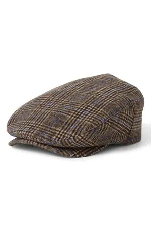 Brixton Barrel Driving Cap - Tan/light Brown/royal