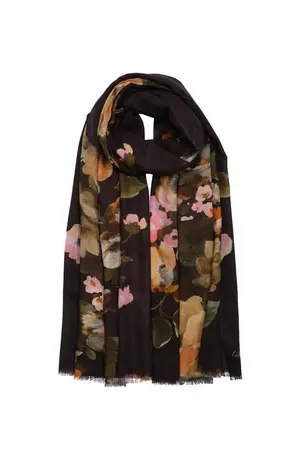 Echo Painted Floral Wrap Black