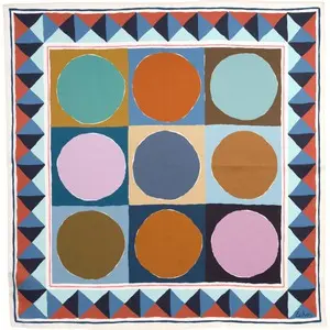 Echo Painted Dots Silk Bandana - Denim Blue