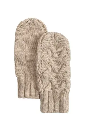 Echo Cable Knit Mittens - Farro Heather