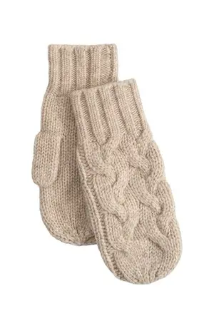 Echo Cable Knit Mittens - Farro Heather