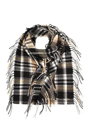 Echo Vintage Plaid Side Fringe - Black