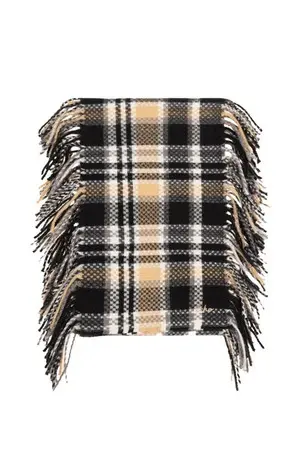 Echo Vintage Plaid Side Fringe - Black