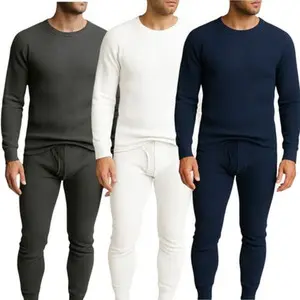 BENBEN 3 Pack Waffle Knit Thermal Loungewear Set White/navy/charcoal