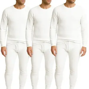 BENBEN 3 Pack Waffle Knit Thermal Loungewear Set - White/white/white