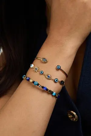 ALEX AND ANI Evil Eye Beaded Bangle Bracelet