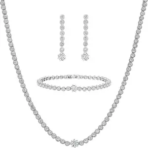 BEARFRUIT JEWELRY Celeste Tennis Jewelry Set - Silver