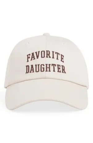 FAVORITE DAUGHTER Logo Baseball Cap - Khaki/burgundy