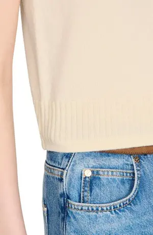 Sandro Sleeveless Fine Knit Top