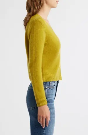 DÔEN Cameron Cashmere V-neck Cardigan - Antique Moss