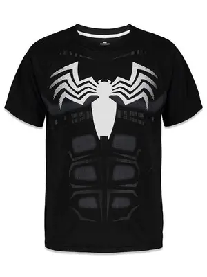 MARVEL Printed T-shirt & Mesh Shorts Set - Venom Black Black