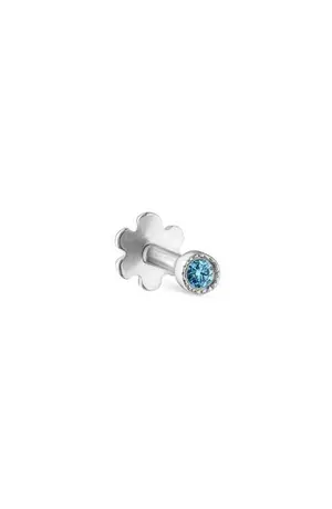 MARIA TASH Scallop Diamond Single Threaded Stud Earring - White Gold