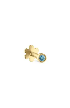 MARIA TASH Scallop Diamond Single Threaded Stud Earring Yellow Gold