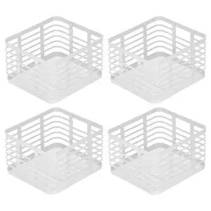 MDESIGN Metal Pantry Basket With Handlesset Of 4 - Matte White
