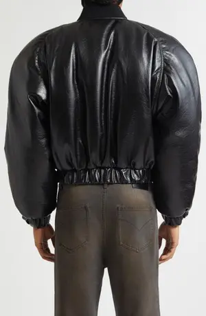 LU'U DAN Riot Faux Leather Bomber Jacket