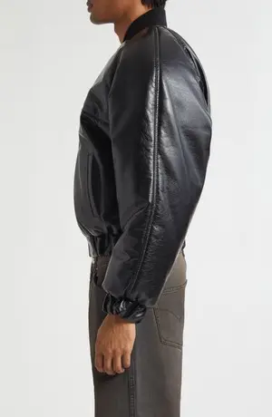 LU'U DAN Riot Faux Leather Bomber Jacket