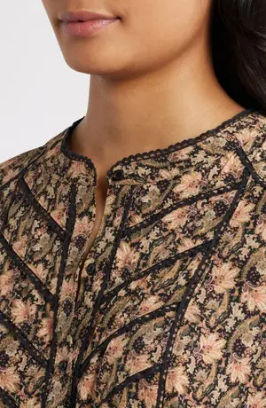 Bobeau Lace Edge Shirt