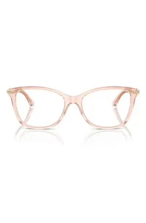 JIMMY CHOO 52mm Pillow Eyeglasses - Transparent Pink/demo Lens