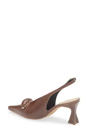 KOKO + PALENKI Penn Slingback Pump - Brown Leather