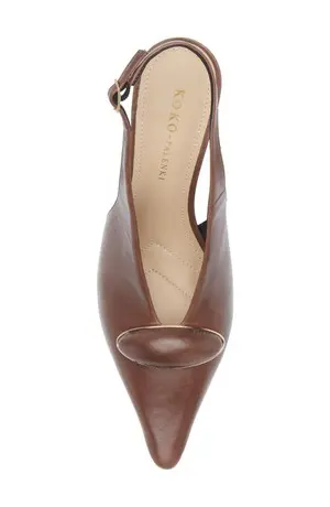 KOKO + PALENKI Penn Slingback Pump - Brown Leather