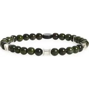 Caputo & Co Square Beaded Stretch Bracelet - Green African Jasper