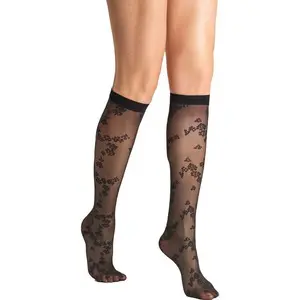 Wolford Floret Knee High Socks - Black