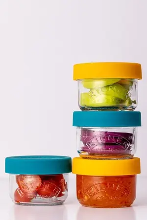 KILNER Storage Snack & Store Jars With Push Top Silicone Lids